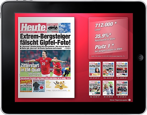 HEUTE jetzt auch als iPad-App! | Tageszeitung "Heute", 08.09.2010